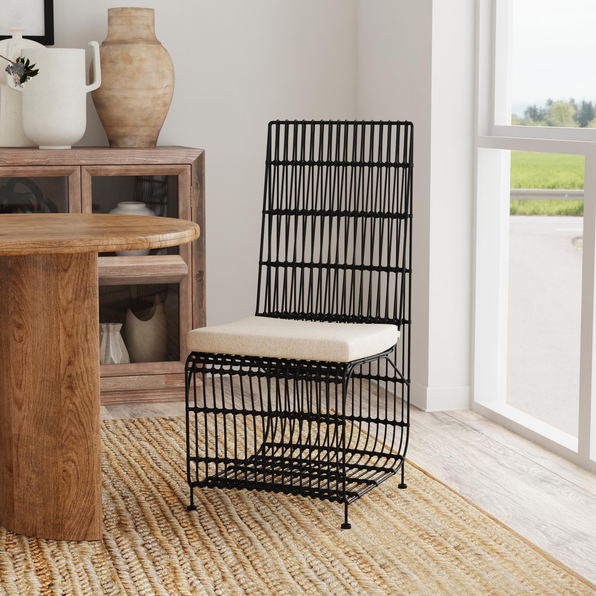 Josefina Rattan Dining Chair Black East at Main
