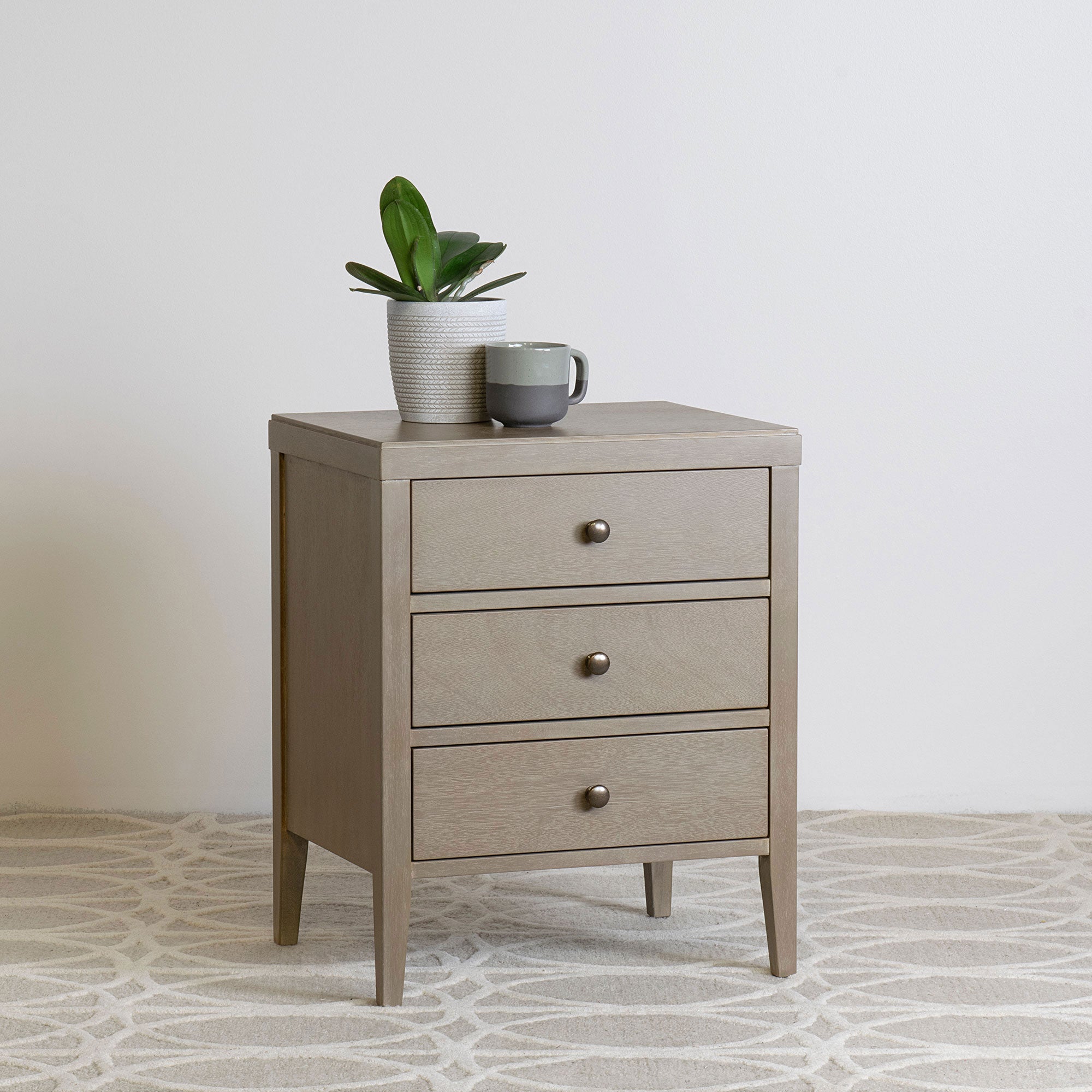 Beige wood nightstand store