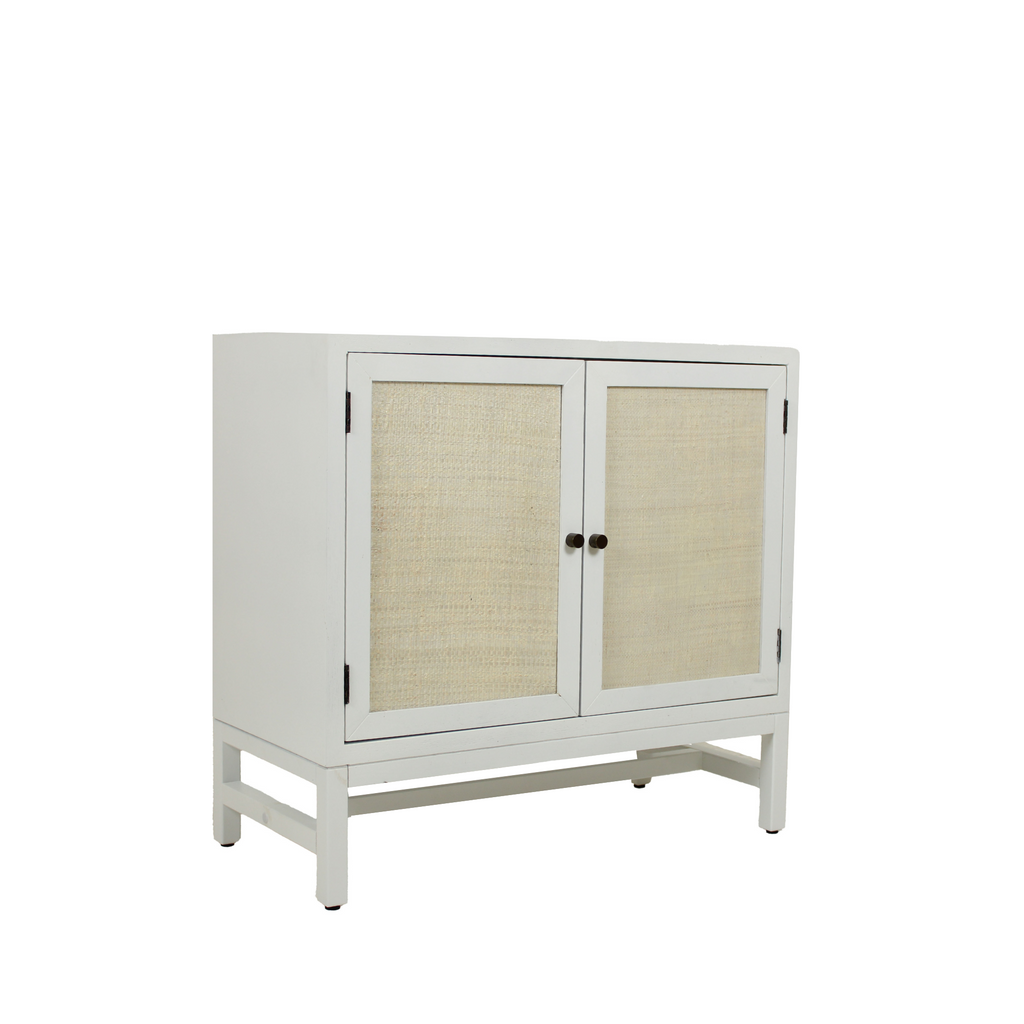 Raffia Paneled 2 Door Storage Cabinet | East at Main