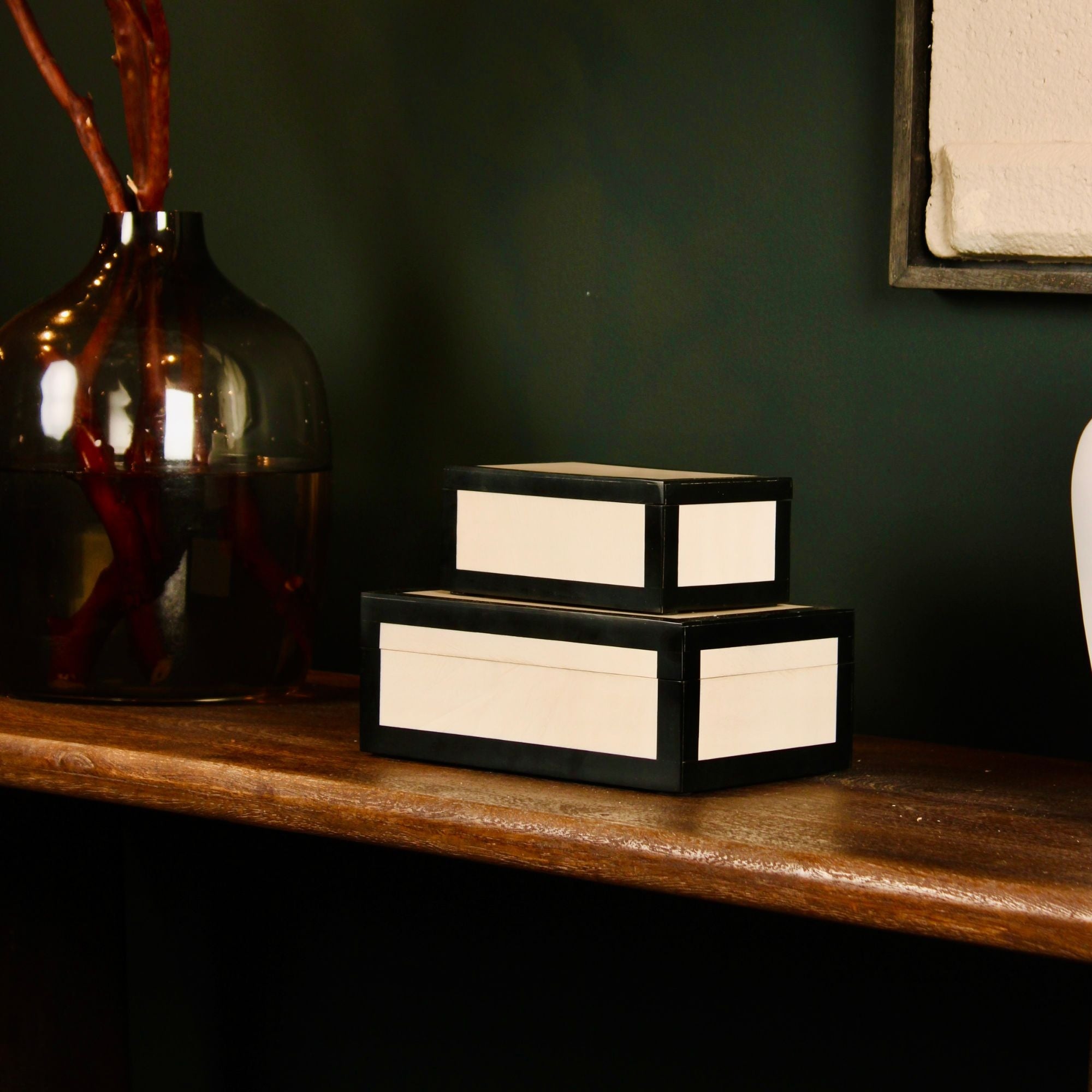 Alba Inlay Frame Edge Decorative Nesting Box Set of 2 – East at Main