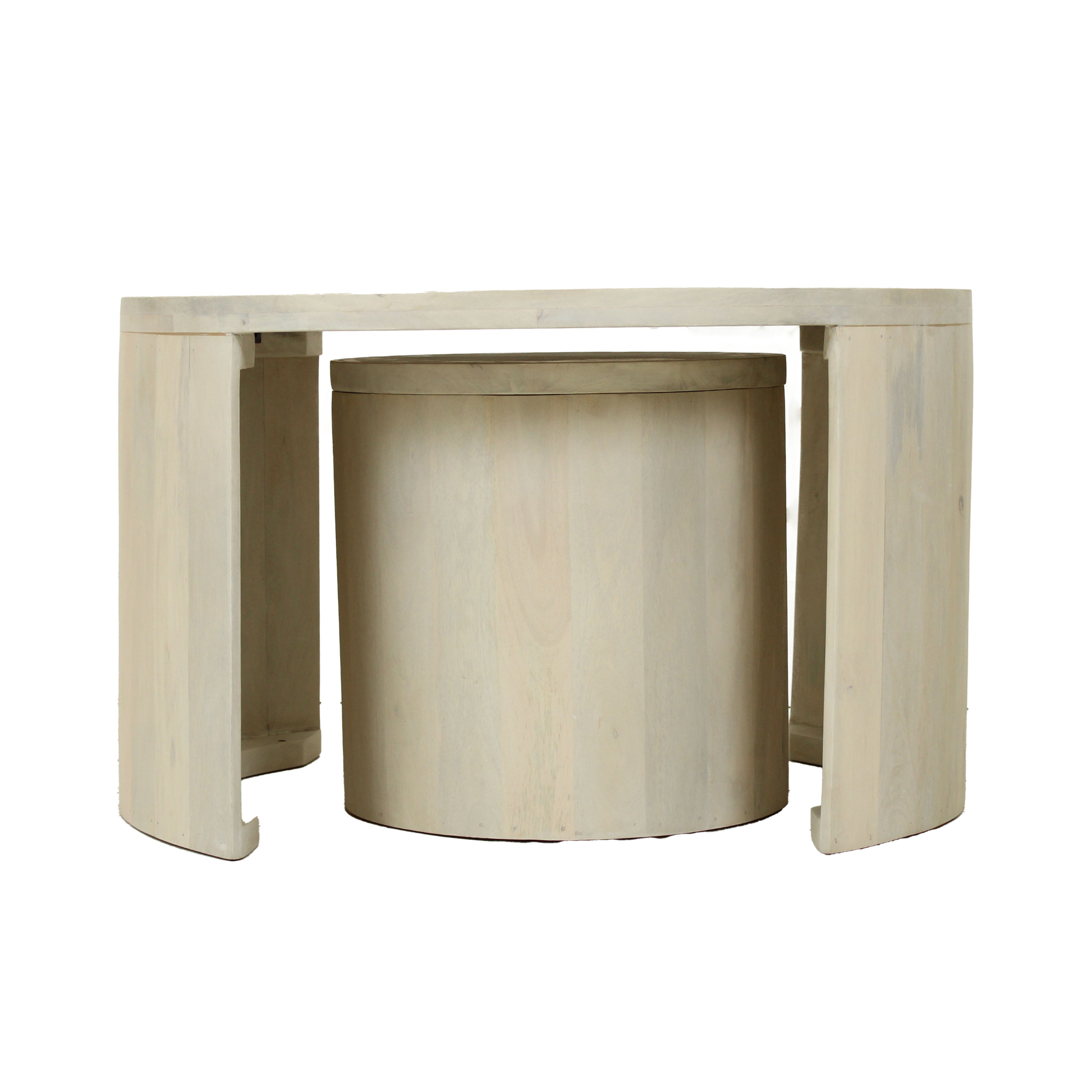 Cyrus Round Storage Coffee Table and Nesting Stool – East at Main