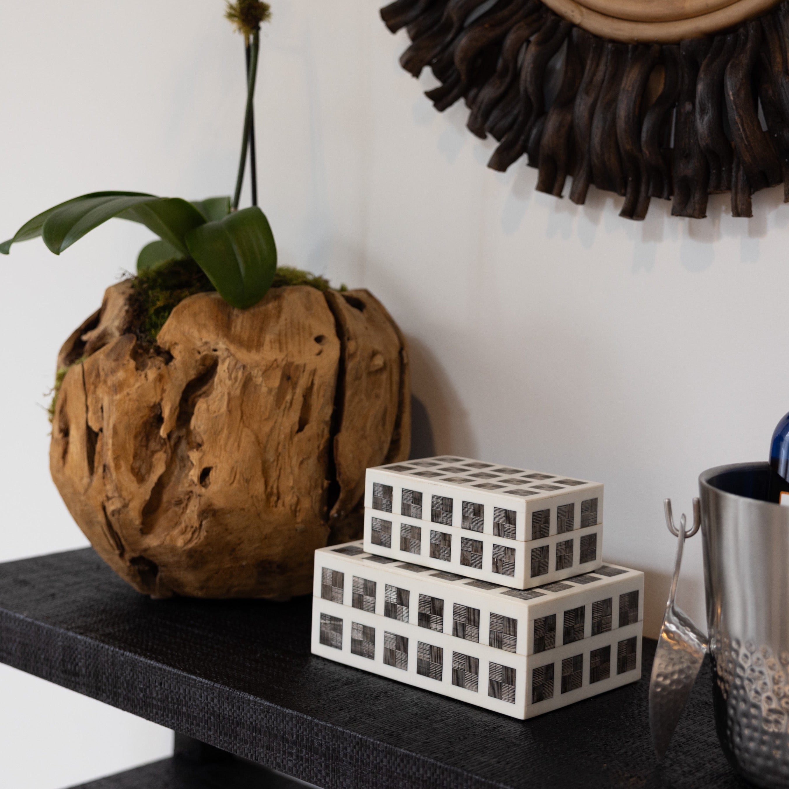 Cassia Carved Horn Decorative Nesting Box Set of 2 – East at Main