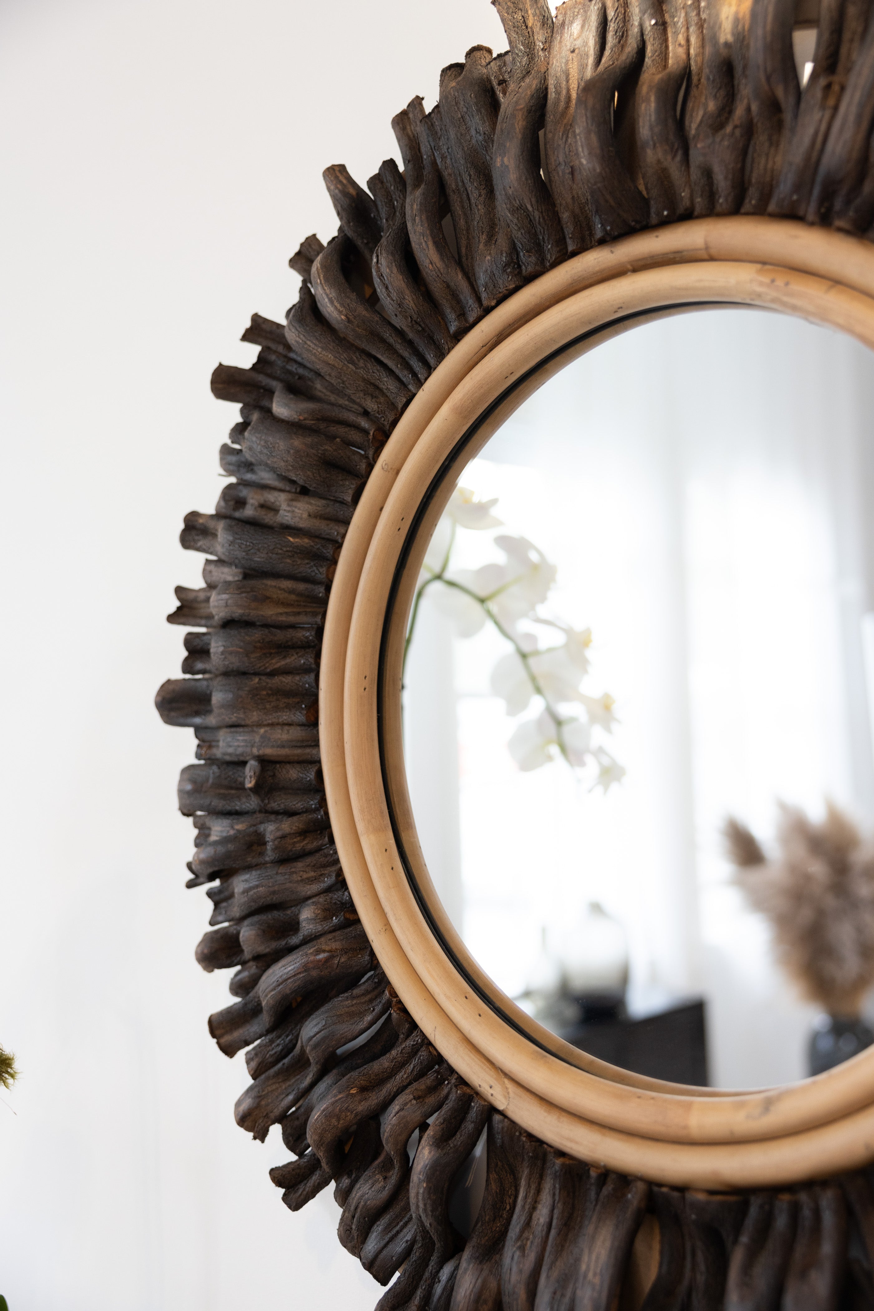 Hapsala Rattan Round Starburst Mirror – East at Main