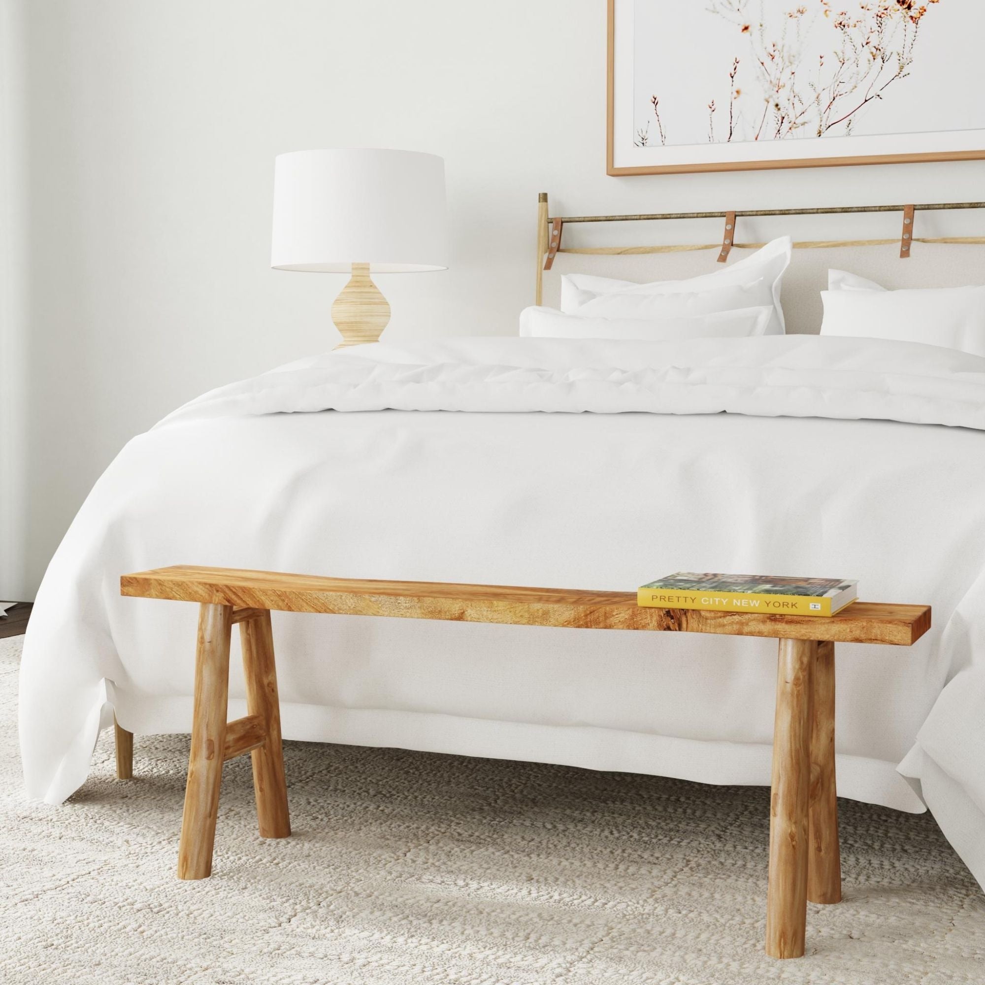 Ember Narrow Solid Wood Bench – East at Main