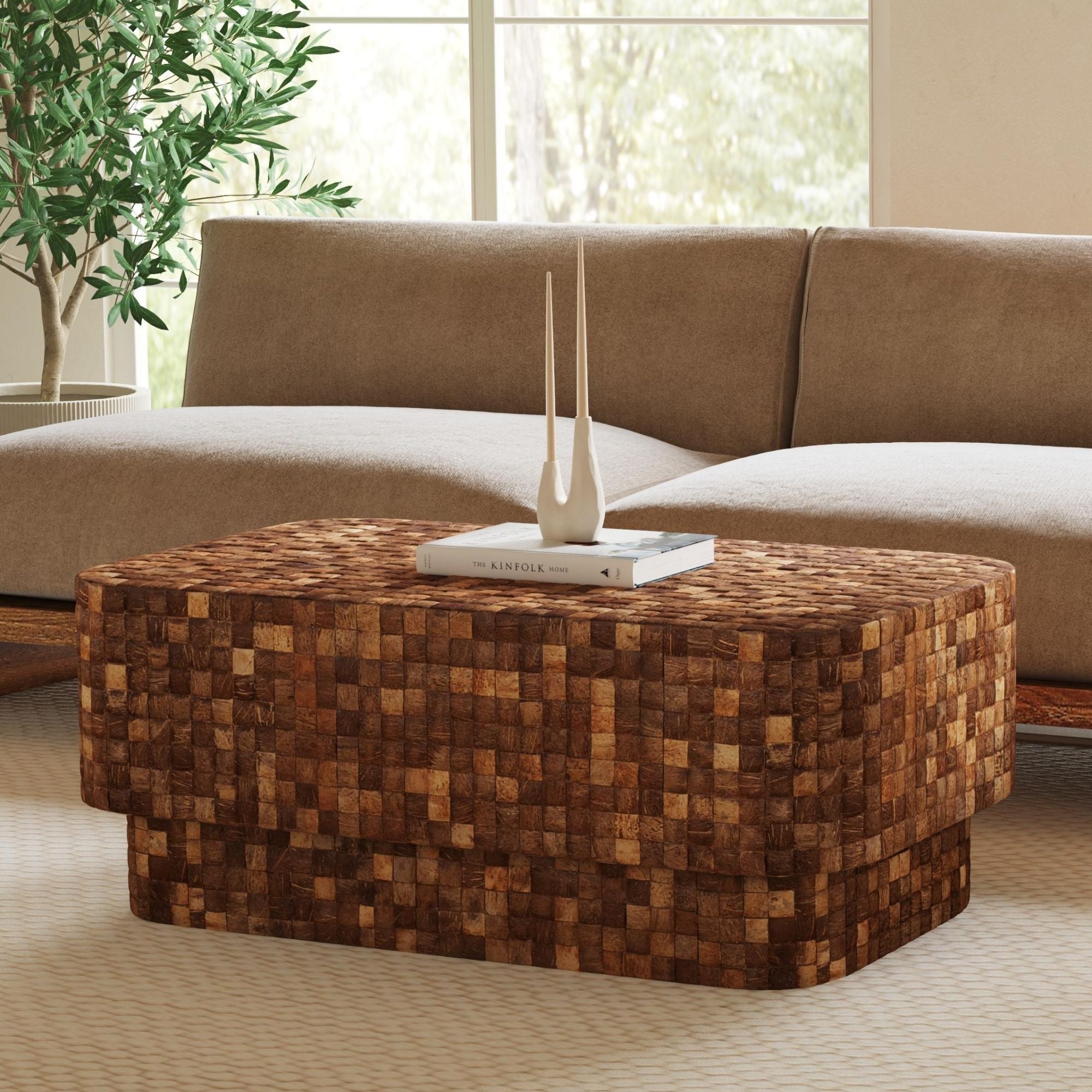 Premium Rectangular Coconut Shell Coffee Table from Samoa - Stylish and ...