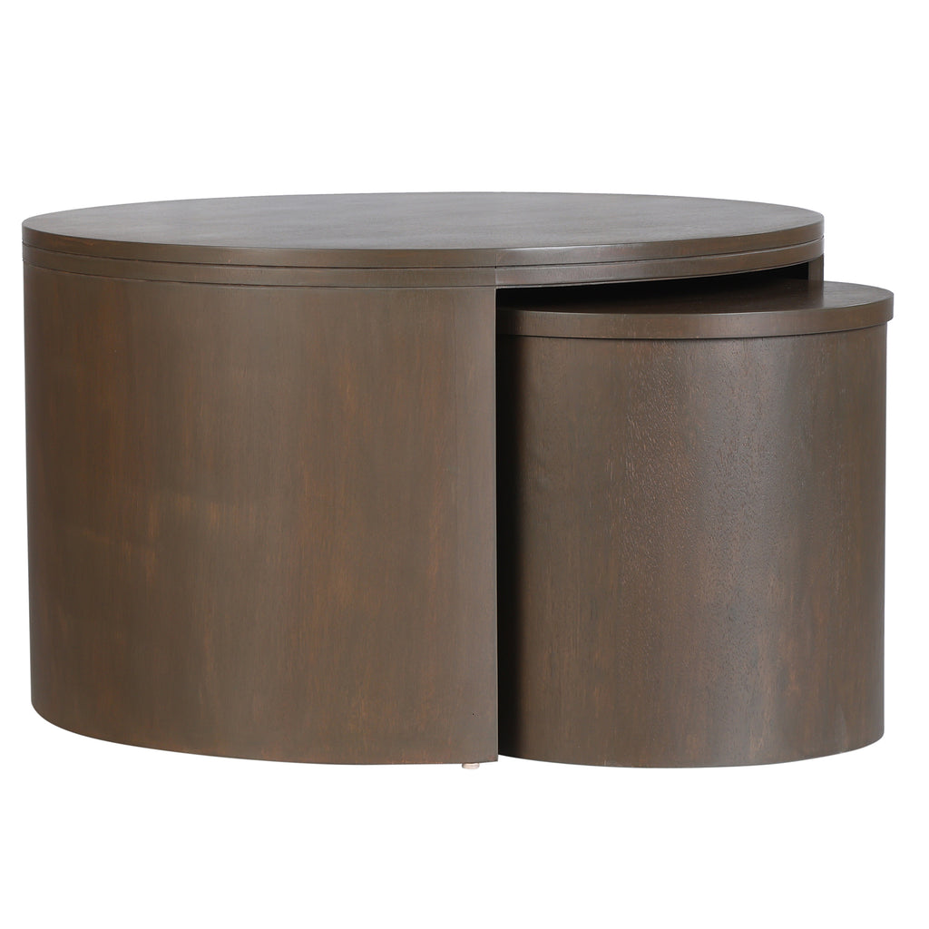 Cyrus Round Storage Coffee Table and Nesting Stool – East at Main