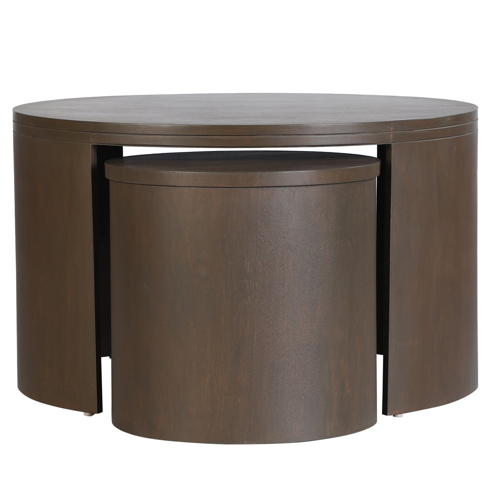 Cyrus Round Storage Coffee Table and Nesting Stool – East at Main