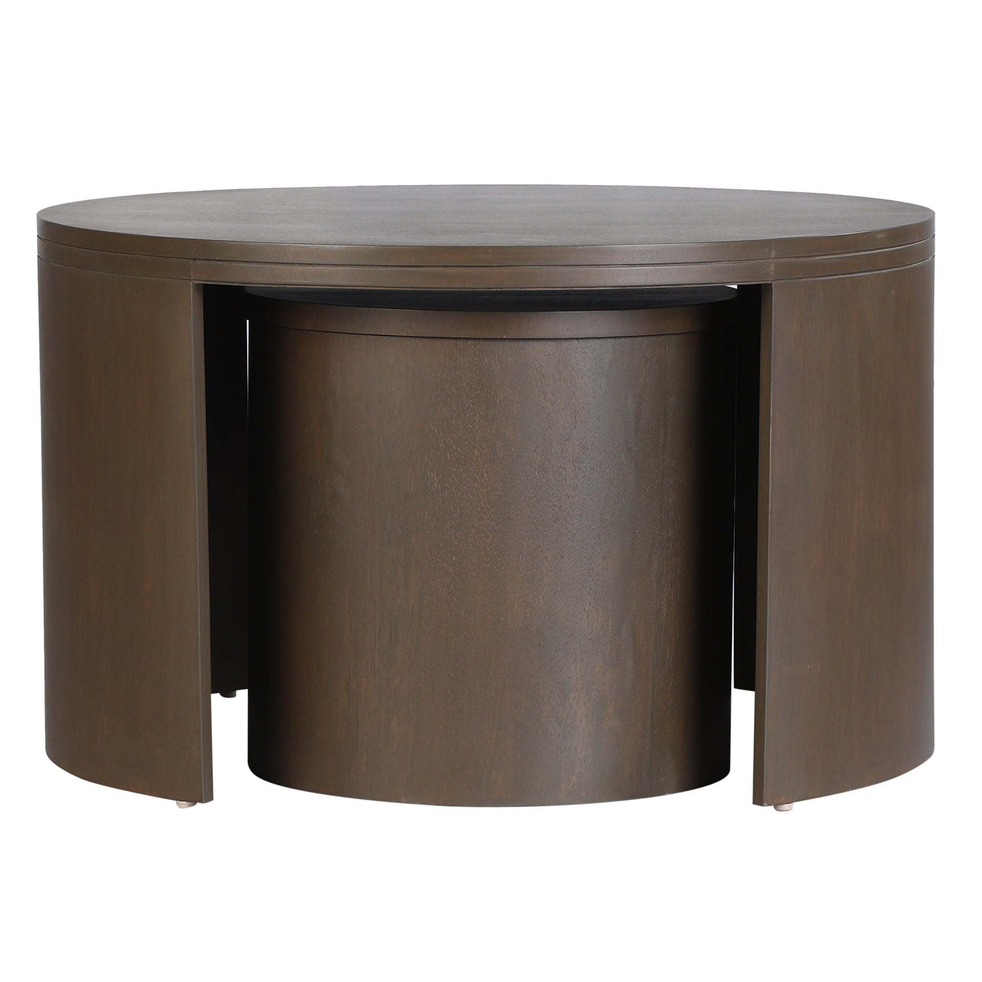 Cyrus Round Storage Coffee Table and Nesting Stool – East at Main