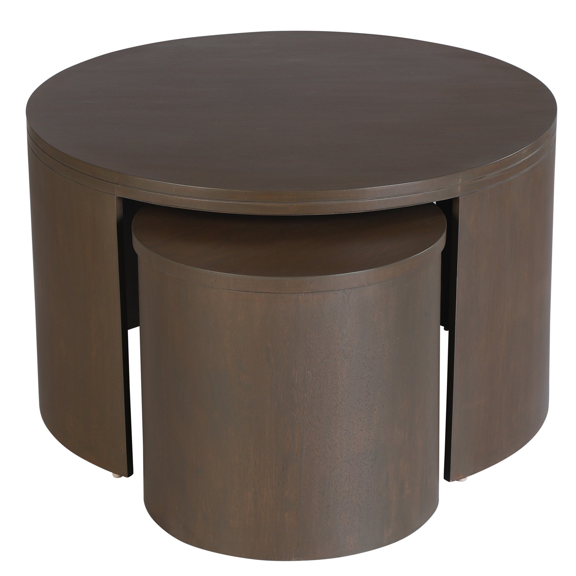 Cyrus Round Storage Coffee Table and Nesting Stool – East at Main