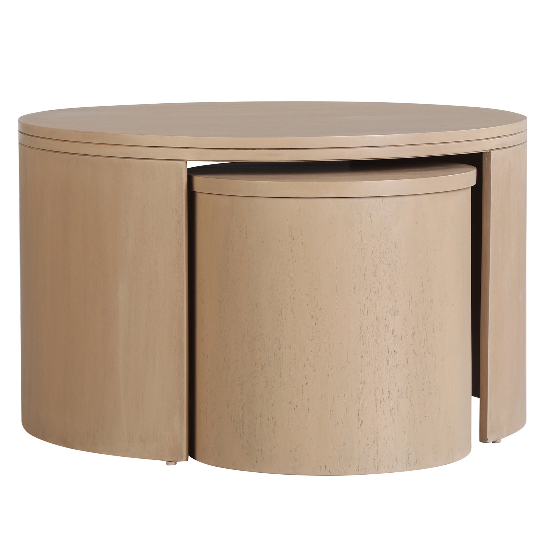 Cyrus Round Storage Coffee Table and Nesting Stool – East at Main