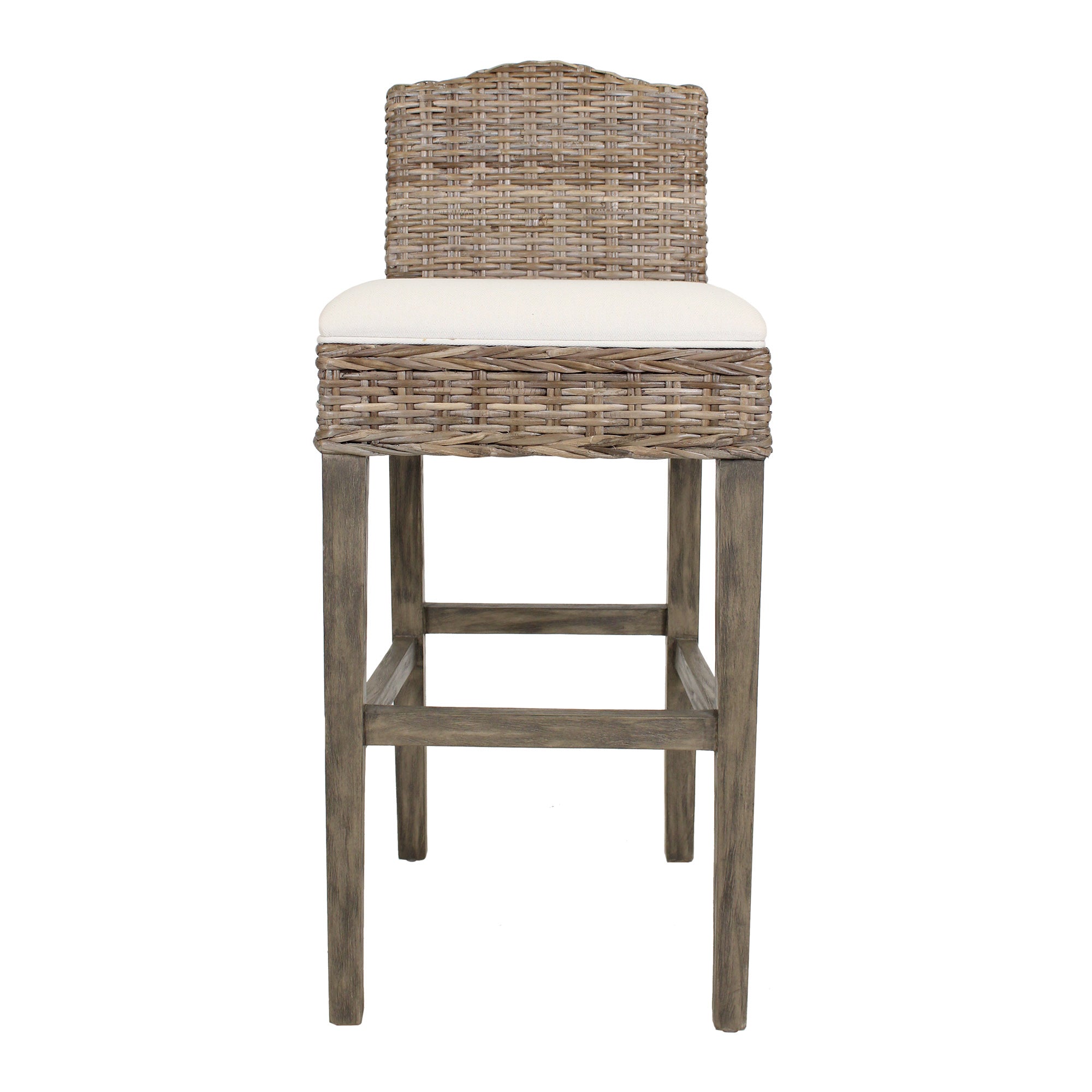 Duvall Handwoven Rattan and Teak Stool | East at Main