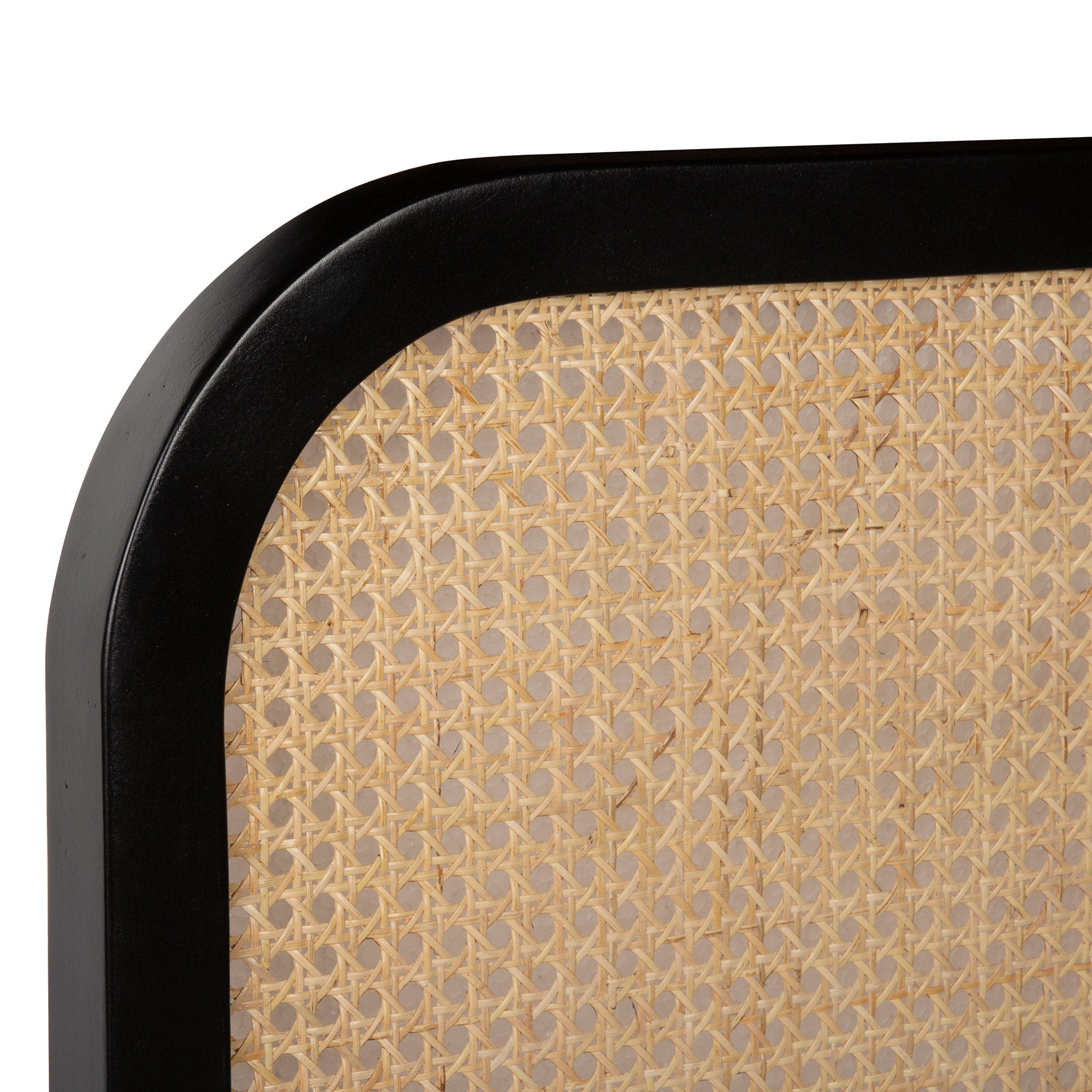 Ella Cane Queen Headboard by East at Main Black Natural