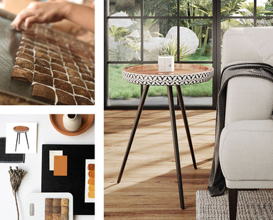 Exquisite Kayu Petrified Wood Pedestal Table: Unique Home Decor Accent ...