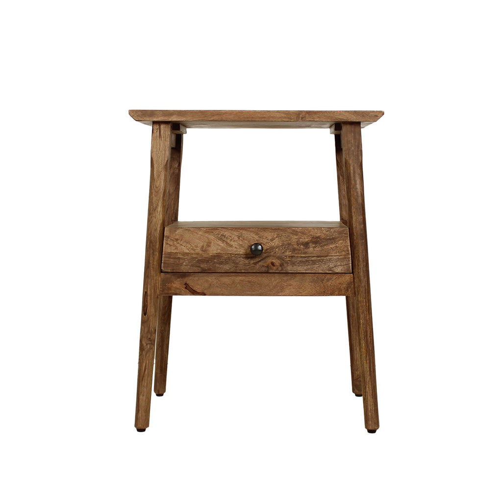 Kit 1 Drawer Storage Side Table – Solid Mango Wood End Table or ...