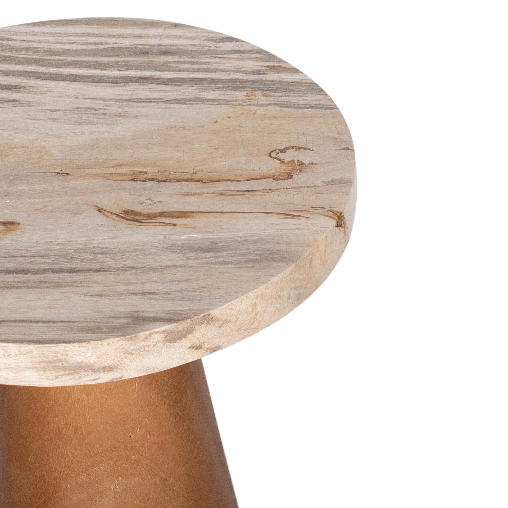 Exquisite Kayu Petrified Wood Pedestal Table: Unique Home Decor Accent ...