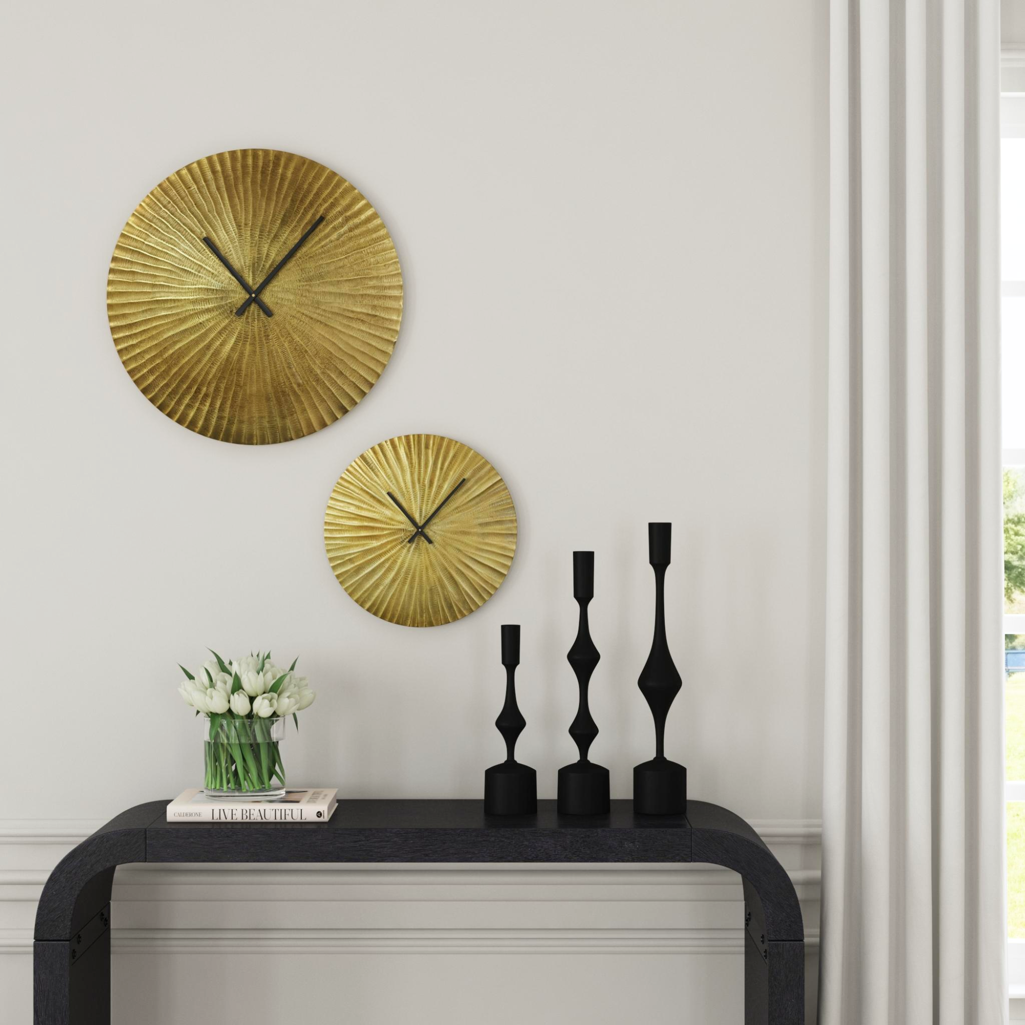 Modern Sunburst Design Wall Clock: Stylish Texture for Home Decor ...