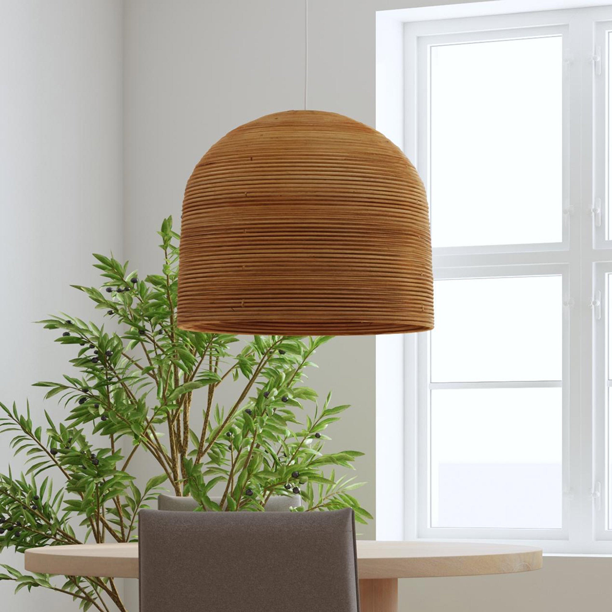 Java Rattan Dome Pendant Light – East at Main