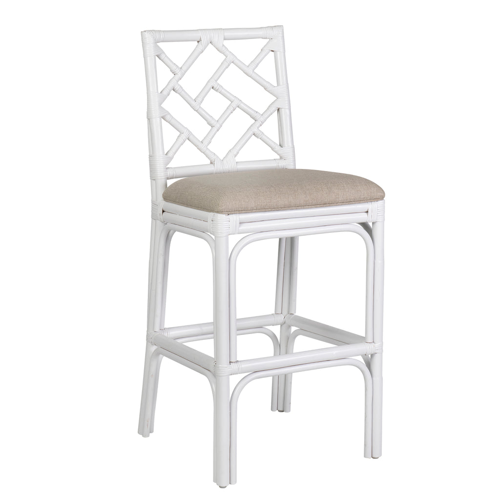Stacie Rattan Lattice-Back Stool – East at Main