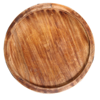 Jada Side Table – Unique Kiln-Dried Wood & Bone Inlay Accent Table with ...