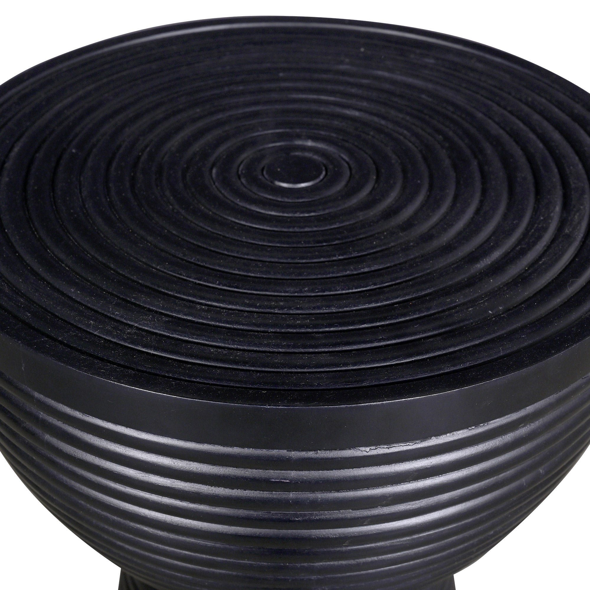 Ring Carved Solid Wood Black Side Table – East at Main